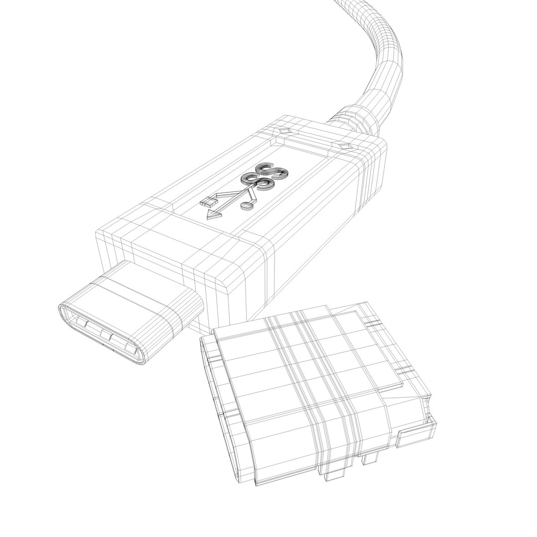 3d model usb connectors pack