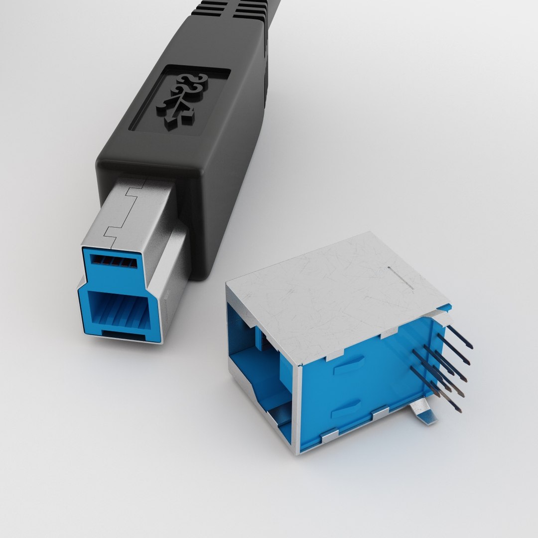 3d model usb connectors pack
