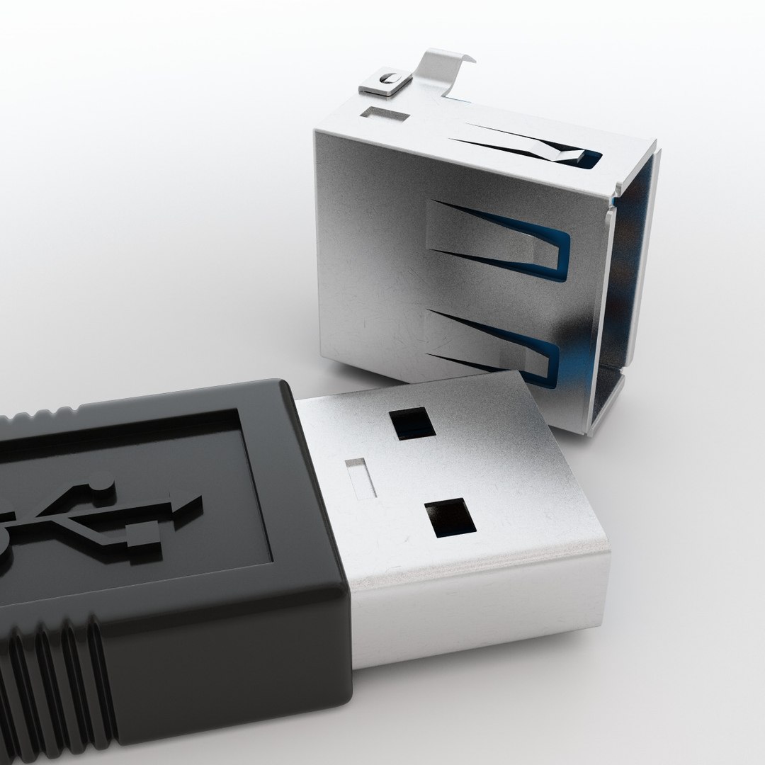 3d model usb connectors pack