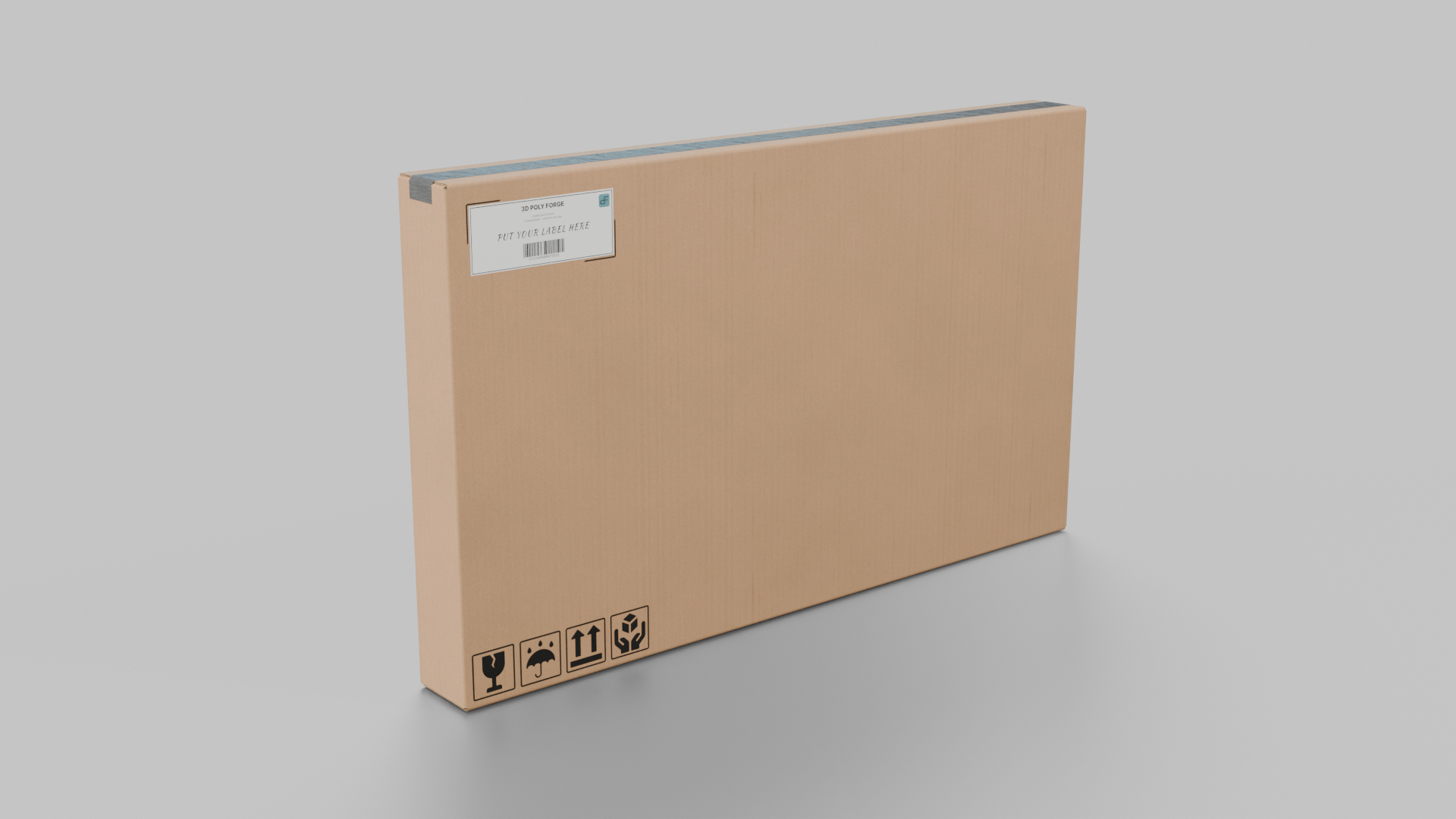 3D Model Cardboard Long Deep Box - Rigged And Fully Customizable ...