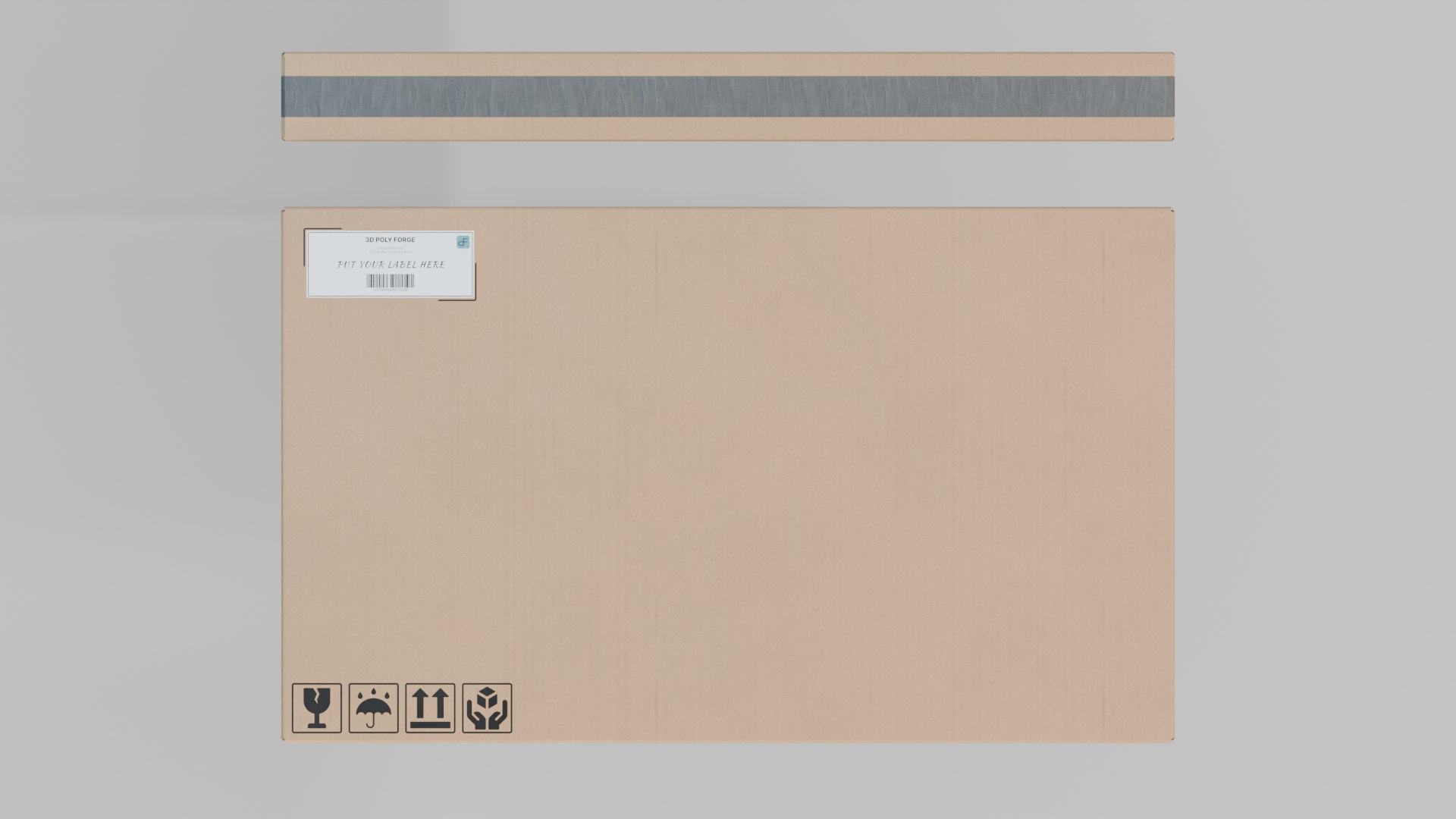 3D Model Cardboard Long Deep Box - Rigged And Fully Customizable ...