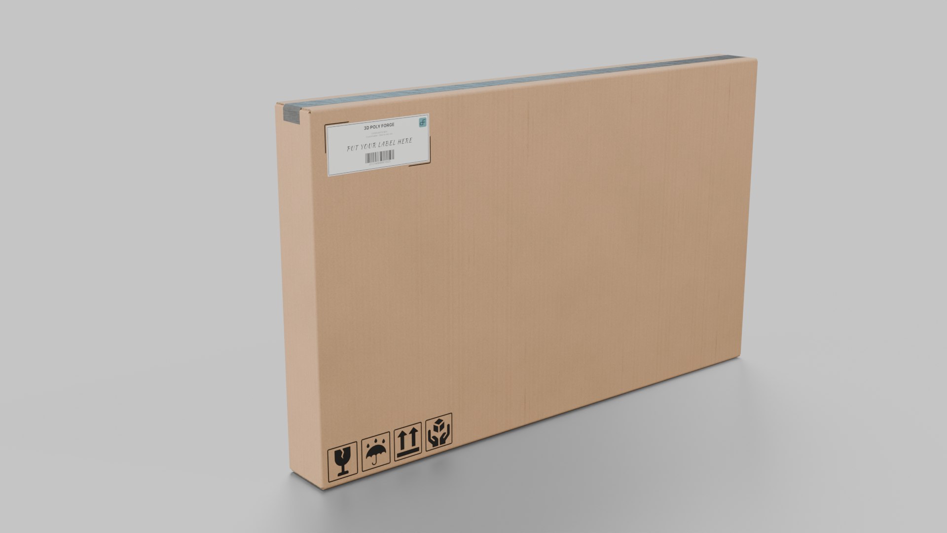 3D Model Cardboard Long Deep Box - Rigged And Fully Customizable ...