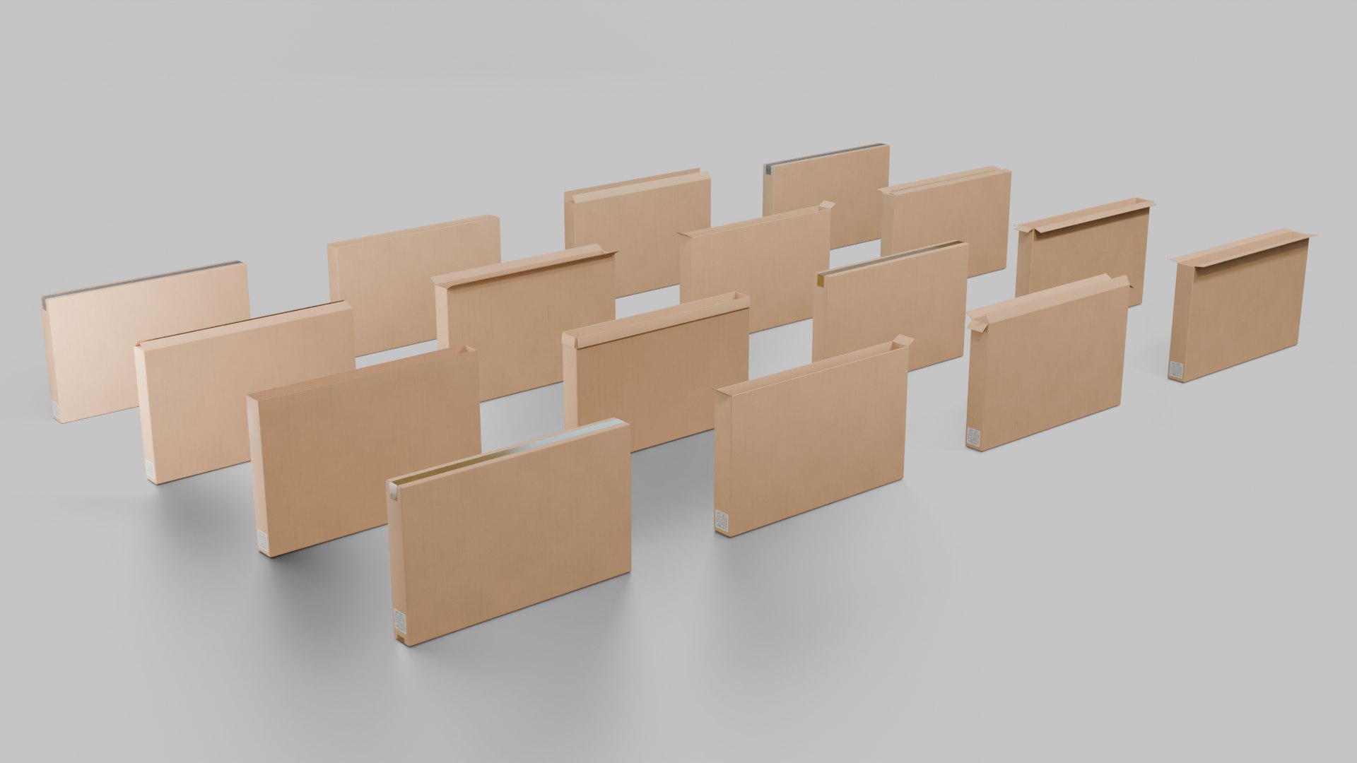 3D Model Cardboard Long Deep Box - Rigged And Fully Customizable ...