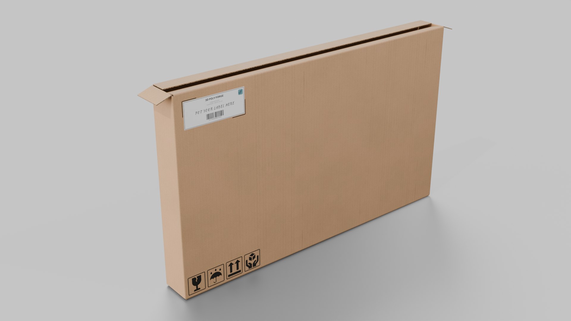 3D Model Cardboard Long Deep Box - Rigged And Fully Customizable ...
