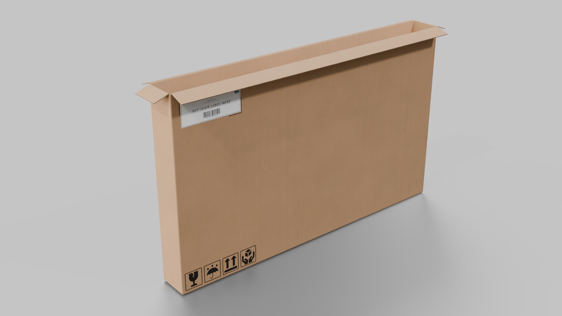 3D Model Cardboard Long Deep Box - Rigged And Fully Customizable ...