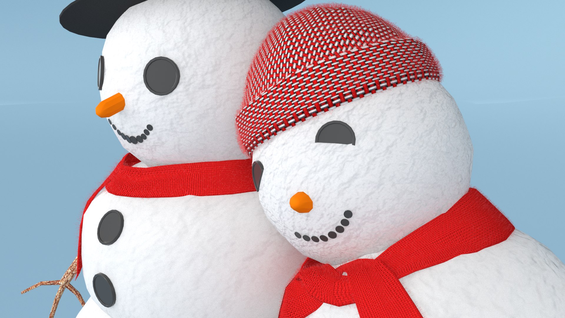 Snow Man 3D Model Pack Low-poly 3D Model - TurboSquid 1821432