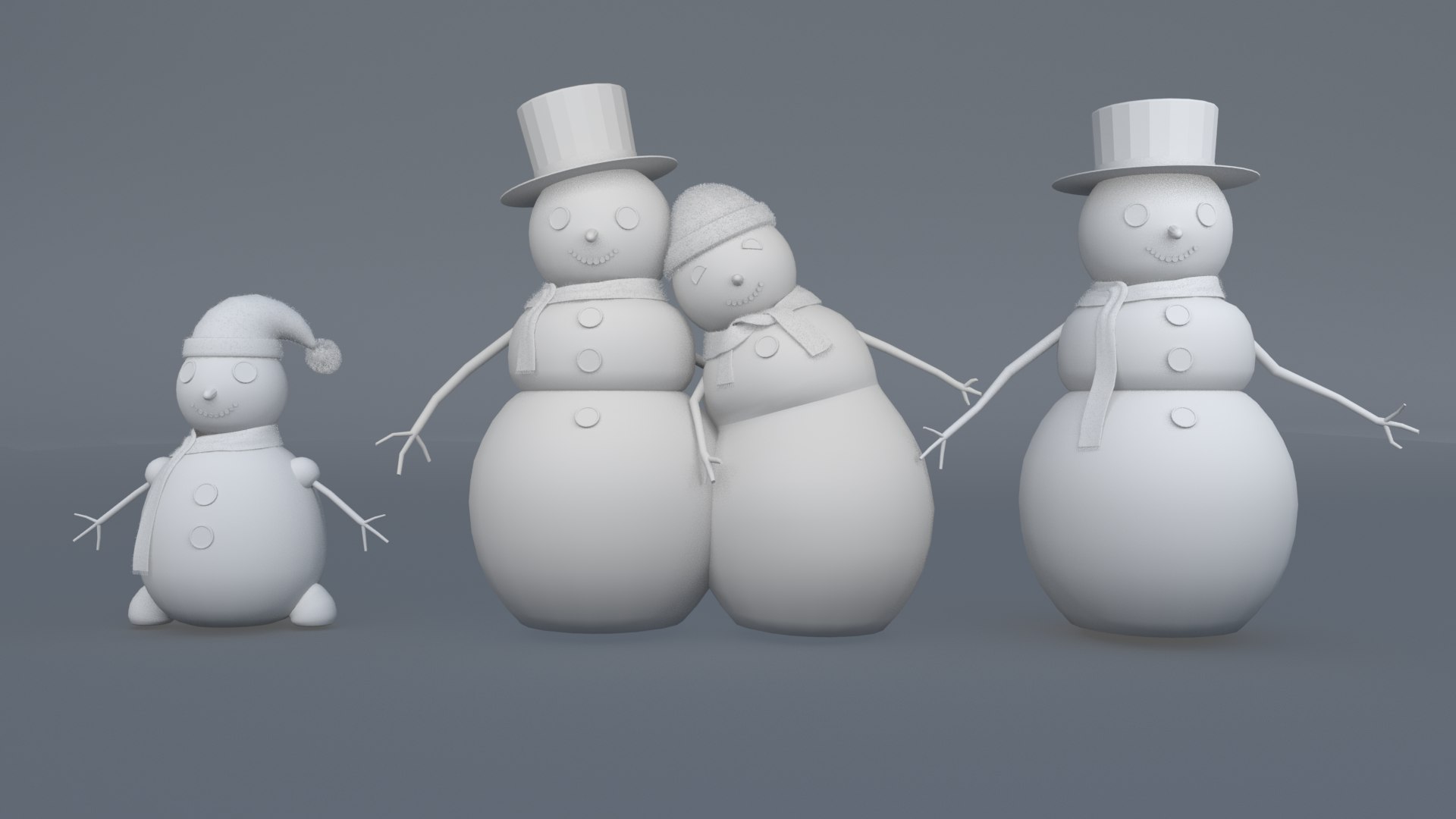 Snow Man 3D Model Pack Low-poly 3D Model - TurboSquid 1821432