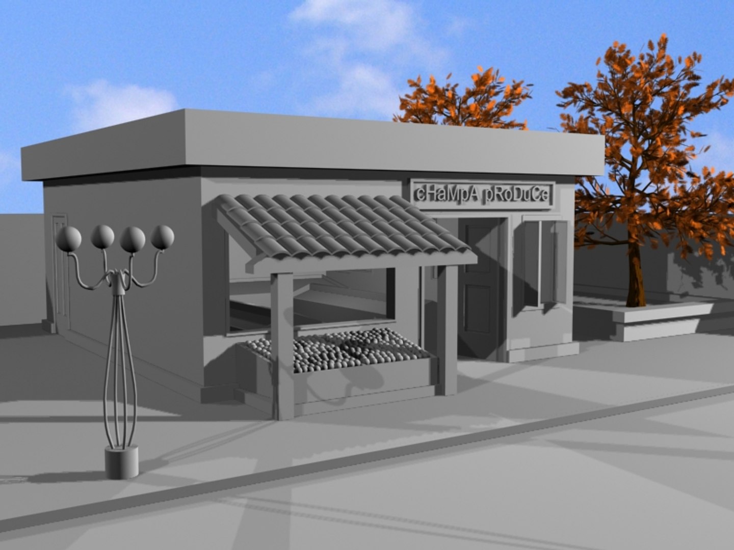 Small Produce Store 3d Model