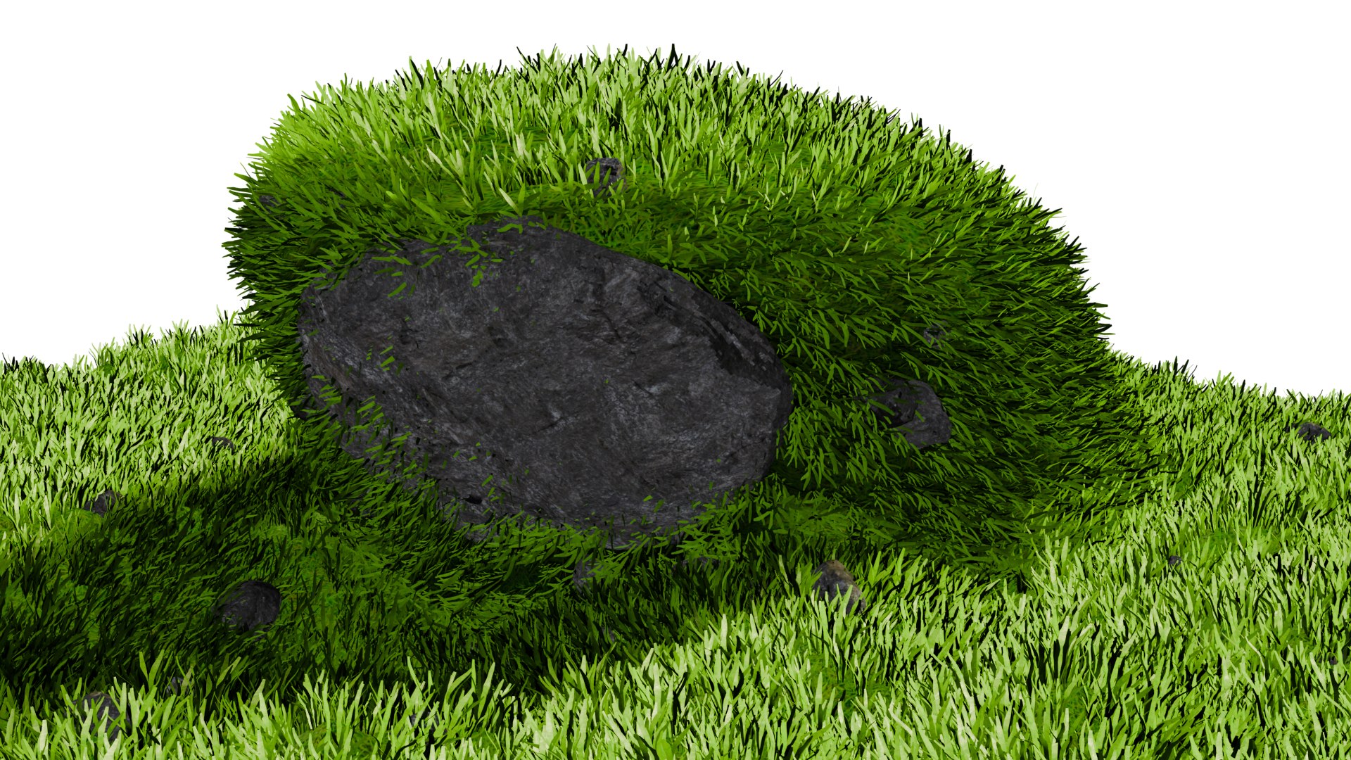3D Hill With Rocky Grass 2 - TurboSquid 2183392
