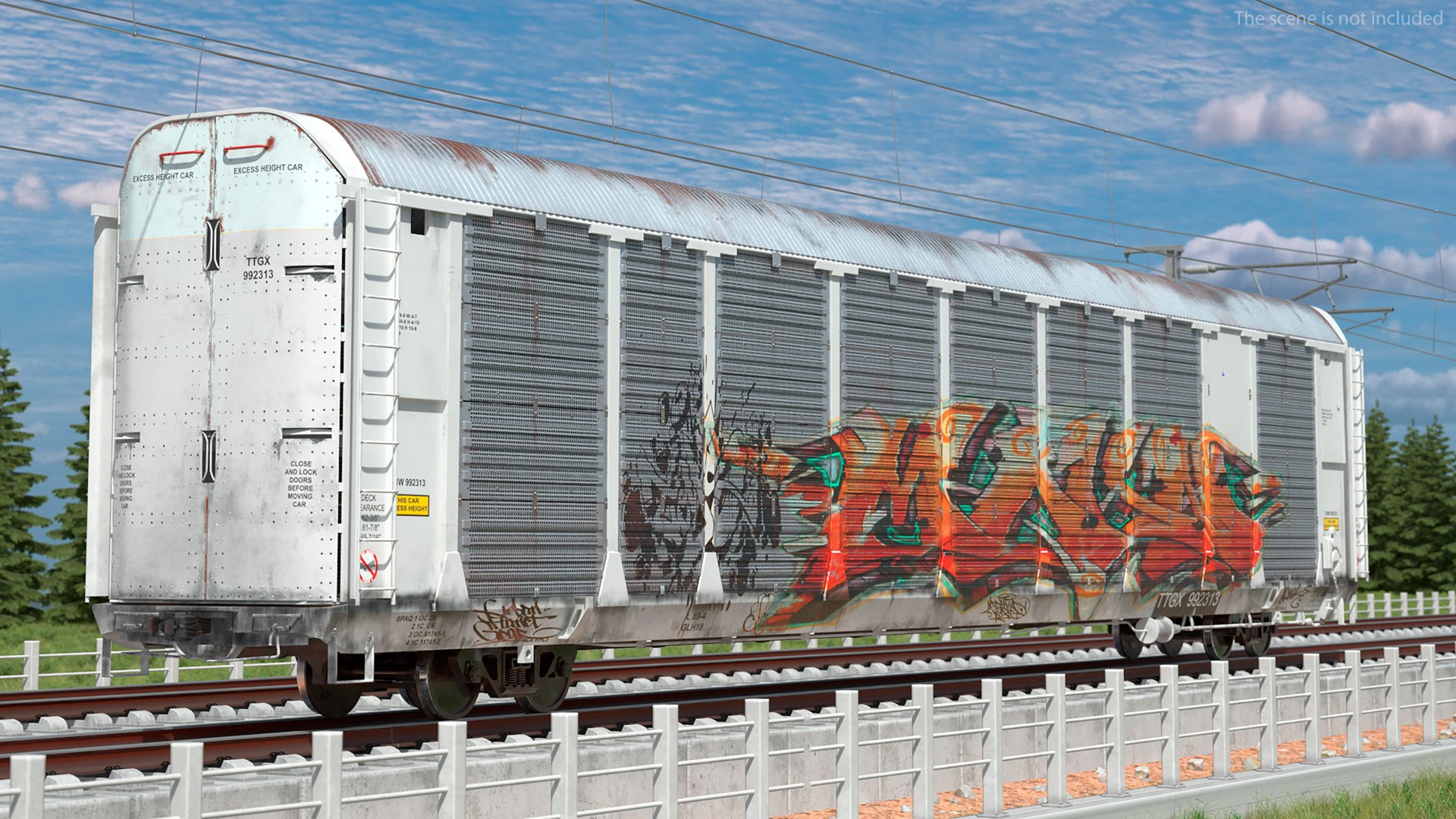 Generic Old Auto Rack Freight Car White Model - TurboSquid 2304679