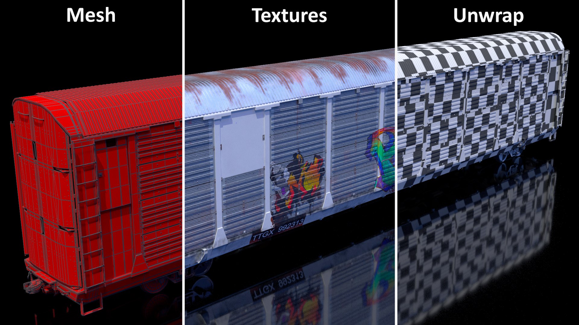 Generic Old Auto Rack Freight Car White Model - TurboSquid 2304679