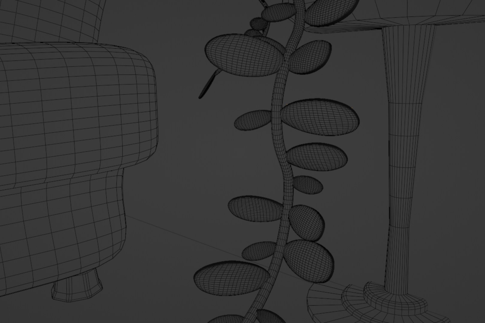 Set 3D Poltrona Divano Tavolino Telefono E Vaso Con Pianta Cartoon 3D ...