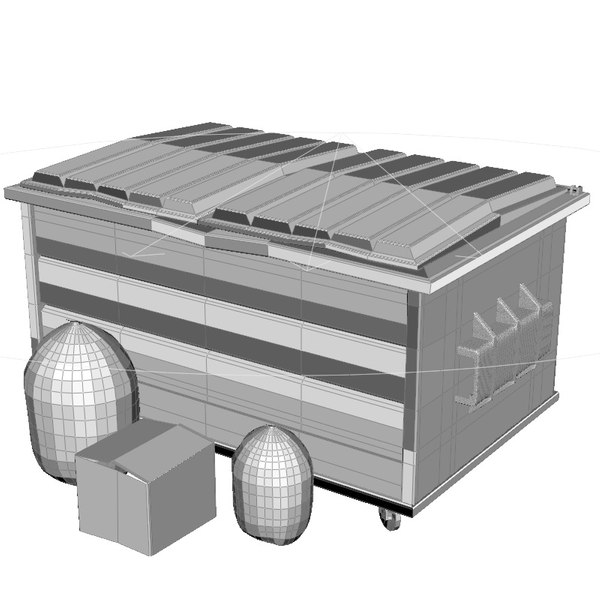 3d dumpster garbage model