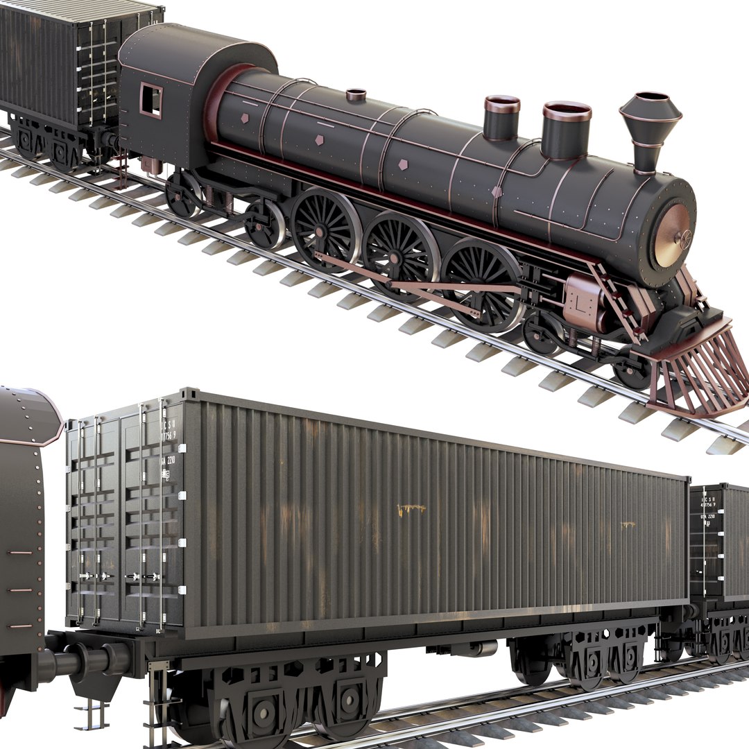 3D Container Train - TurboSquid 1719548