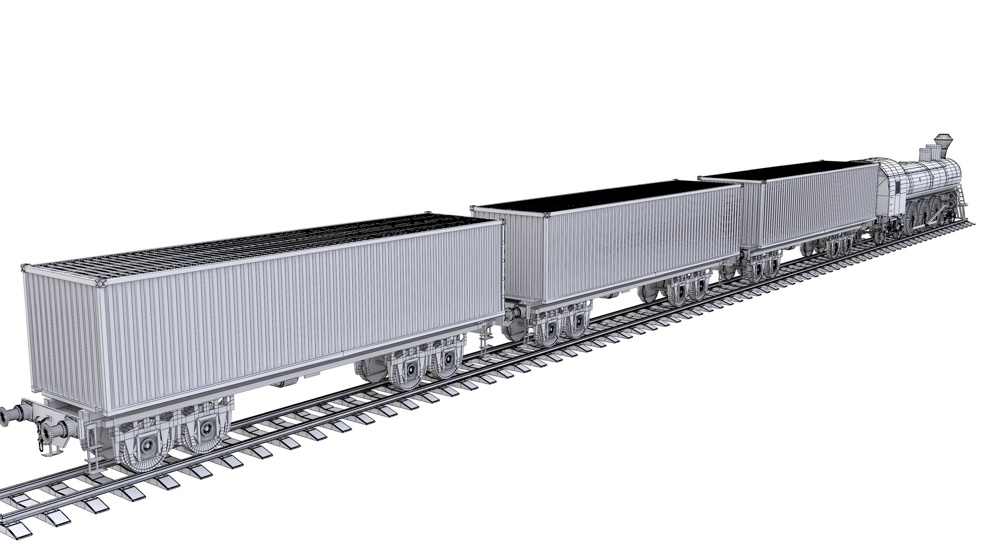 3D Container Train - TurboSquid 1719548