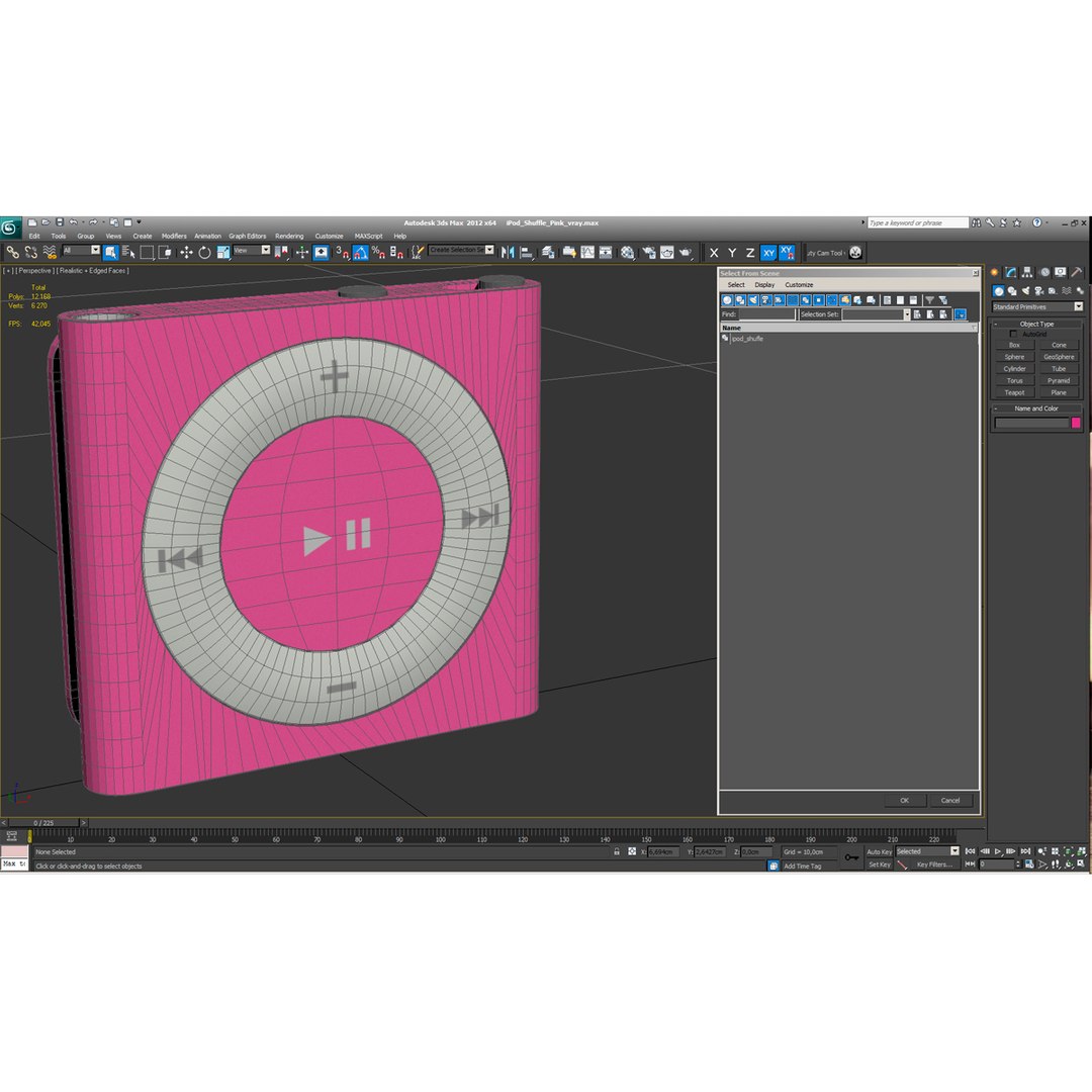 ipod shuffle pink modeled 3d model