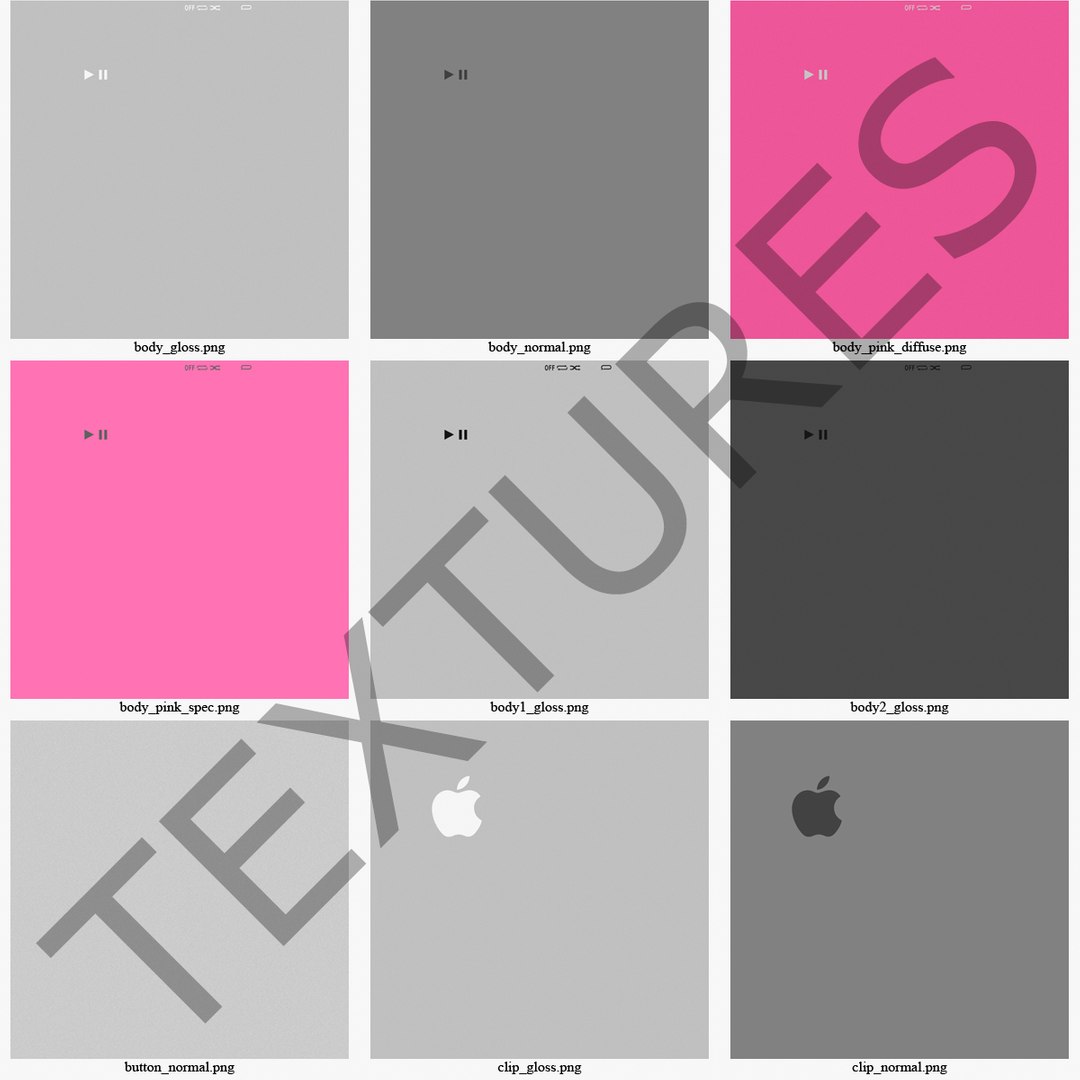 ipod shuffle pink modeled 3d model