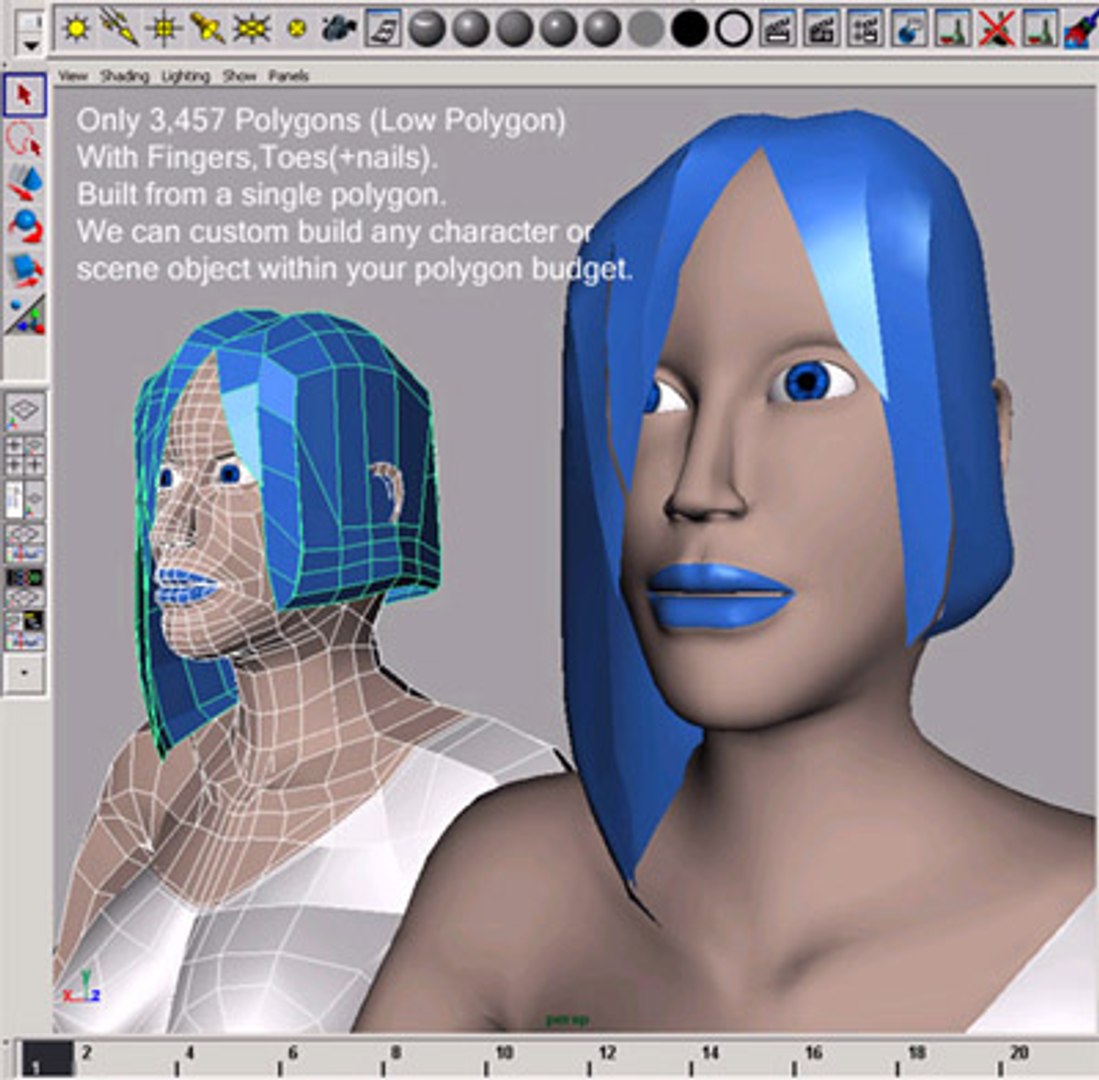 Female Polygons Subdivision 3d Model