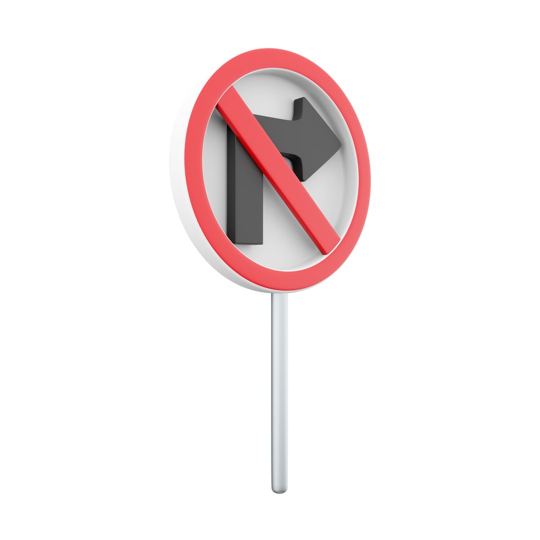 3D Do Not Turn Left Traffic Sign - TurboSquid 2044257
