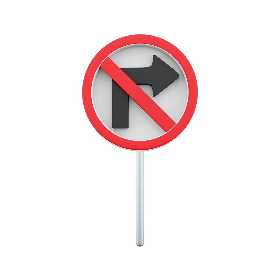 3D Do Not Turn Left Traffic Sign - TurboSquid 2044257