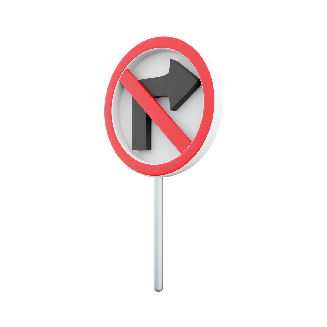 3D Do Not Turn Left Traffic Sign - TurboSquid 2044257