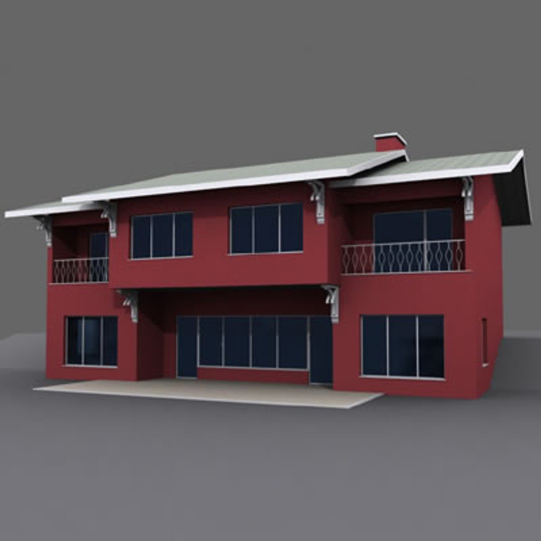 Exterior Duplex Building House 3d Model