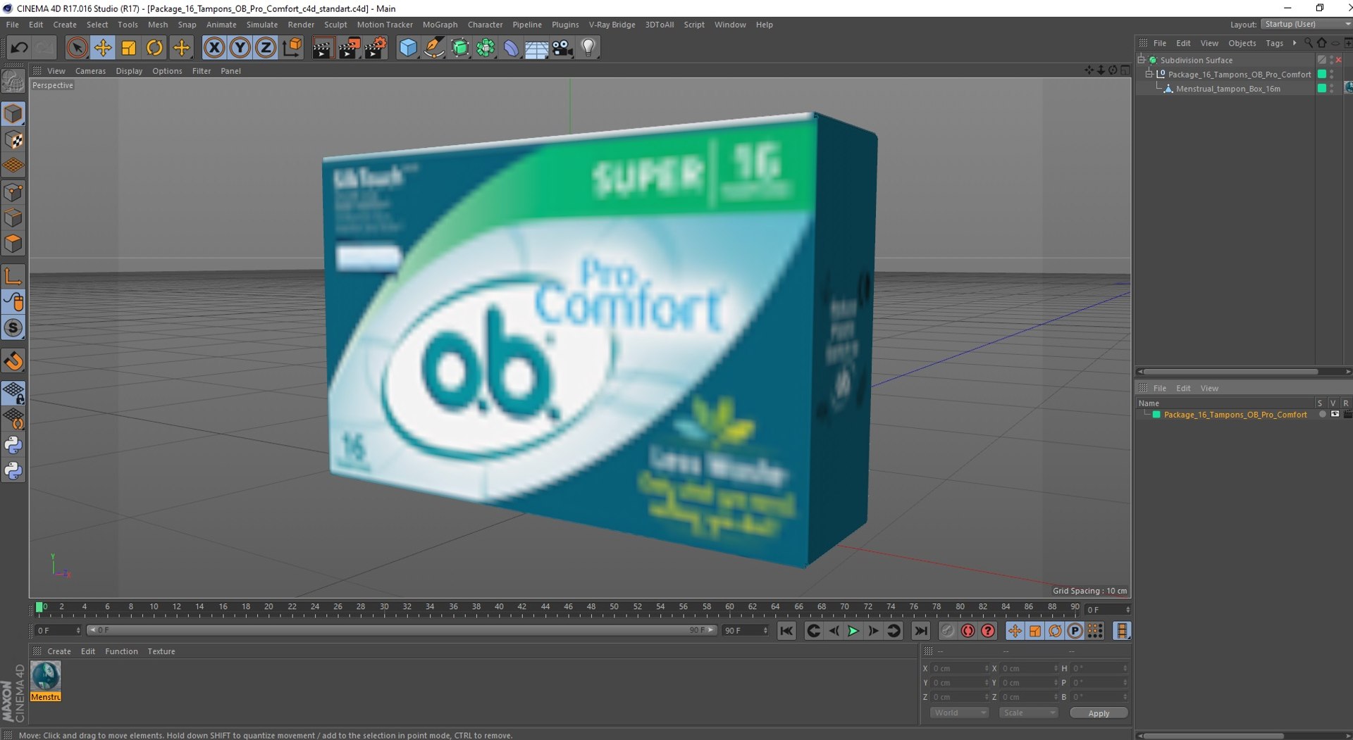 Package 16 Tampons OB Pro Comfort 3D model - TurboSquid 2164979
