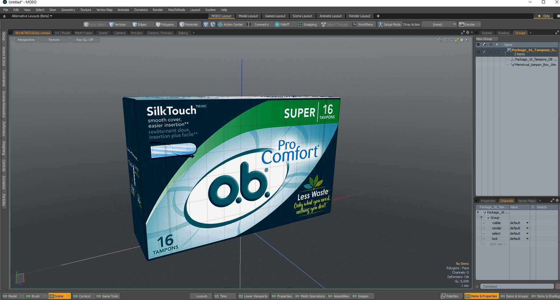 Package 16 Tampons OB Pro Comfort 3D model - TurboSquid 2164979