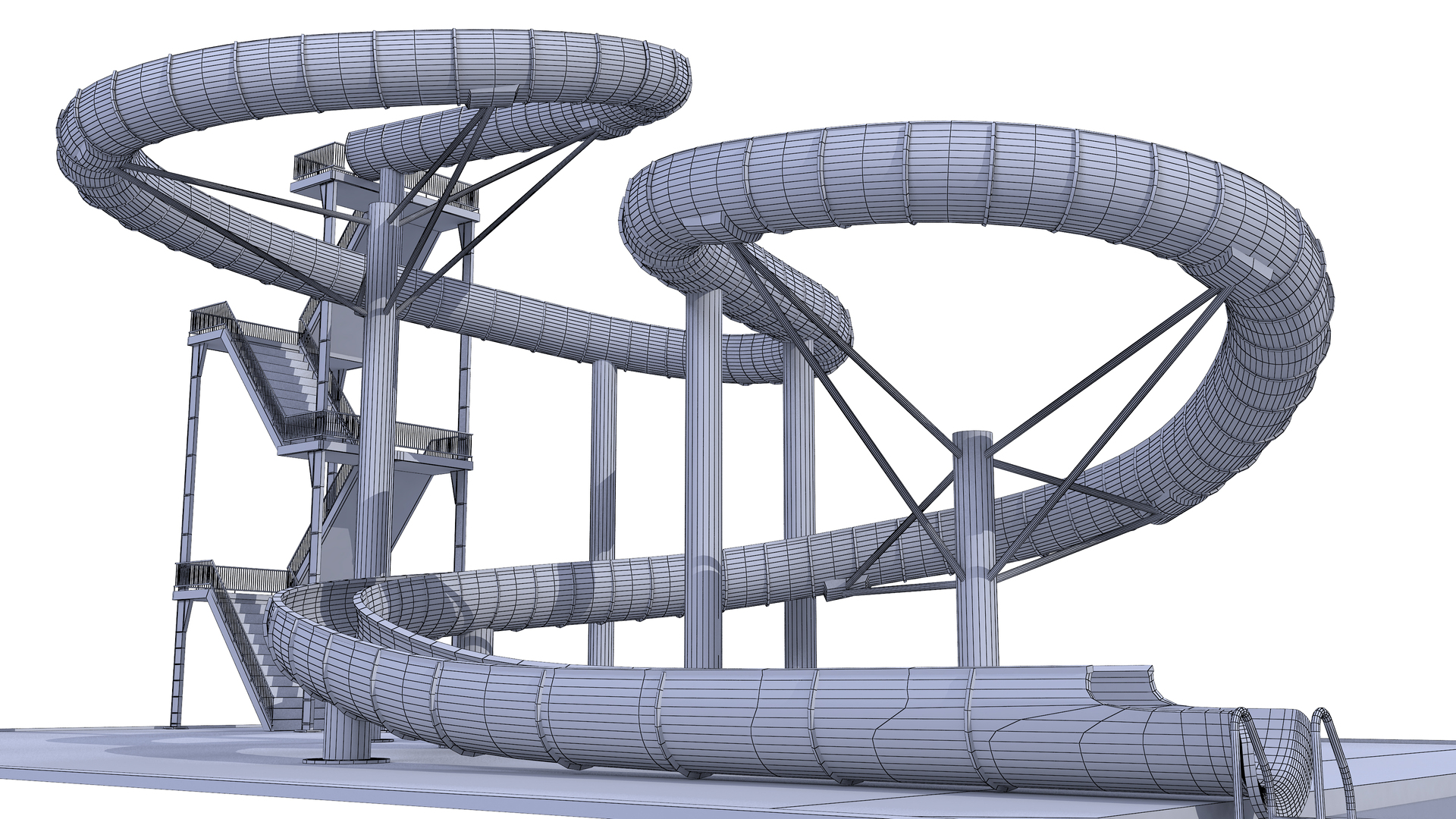 Water slide 3D model - TurboSquid 1663045