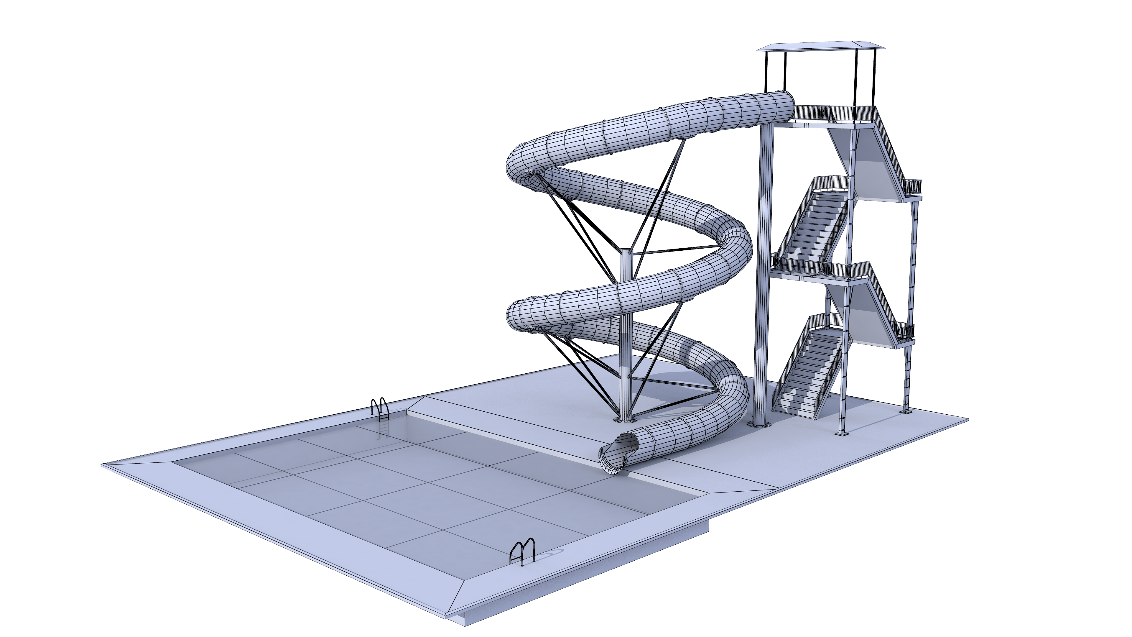 Water slide 3D model - TurboSquid 1663045