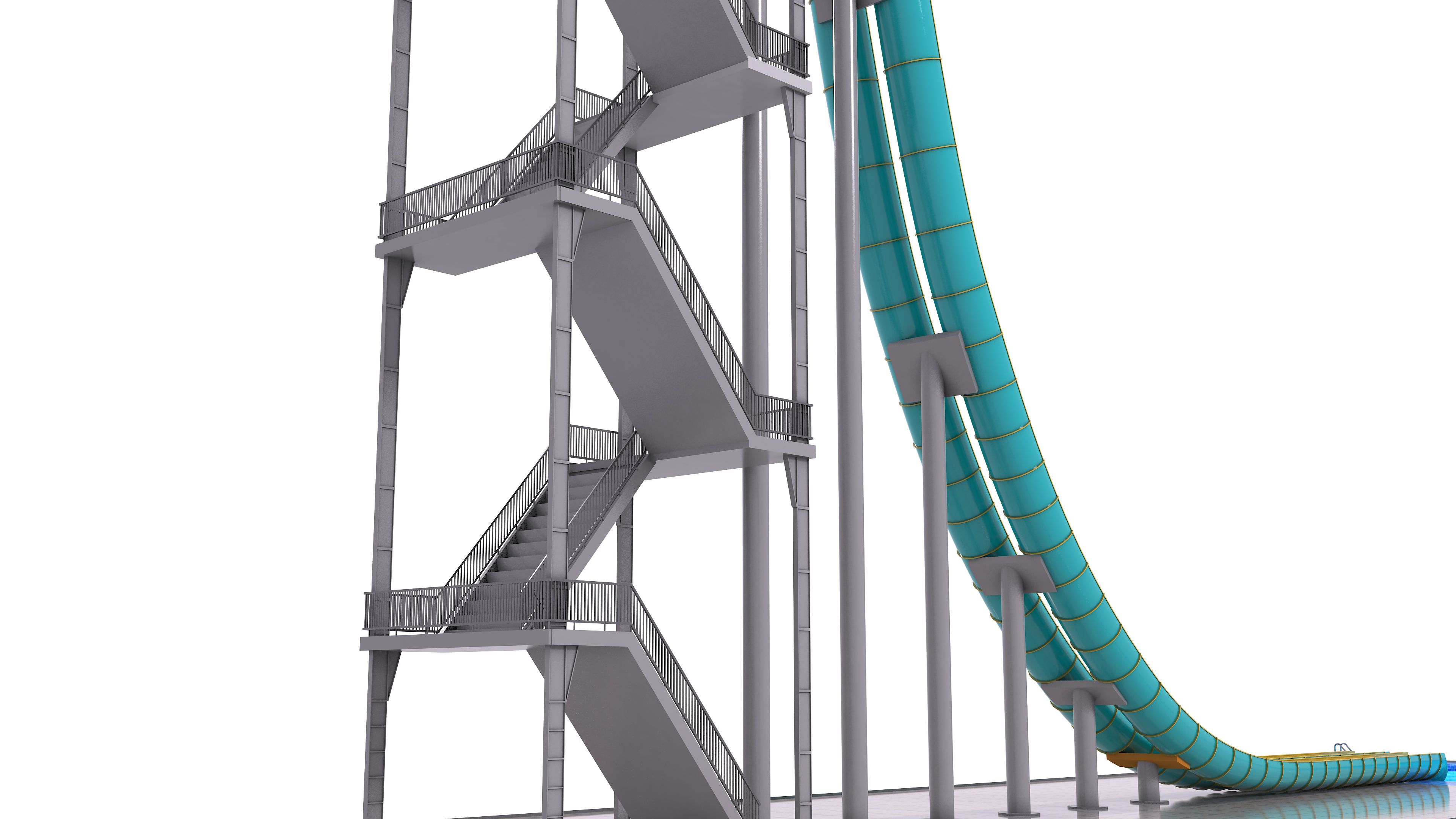 Water slide 3D model - TurboSquid 1663045