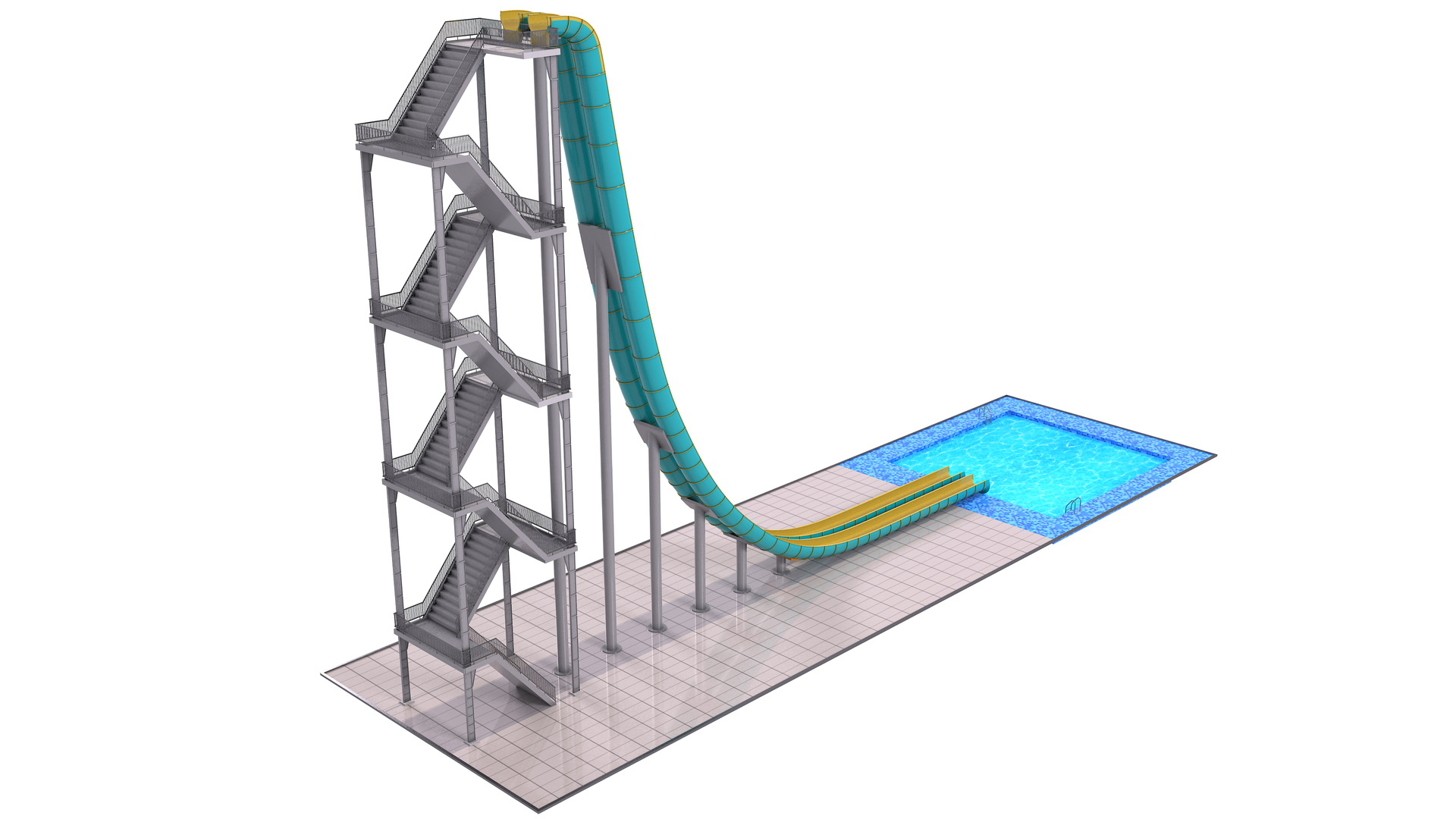 Water slide 3D model - TurboSquid 1663045