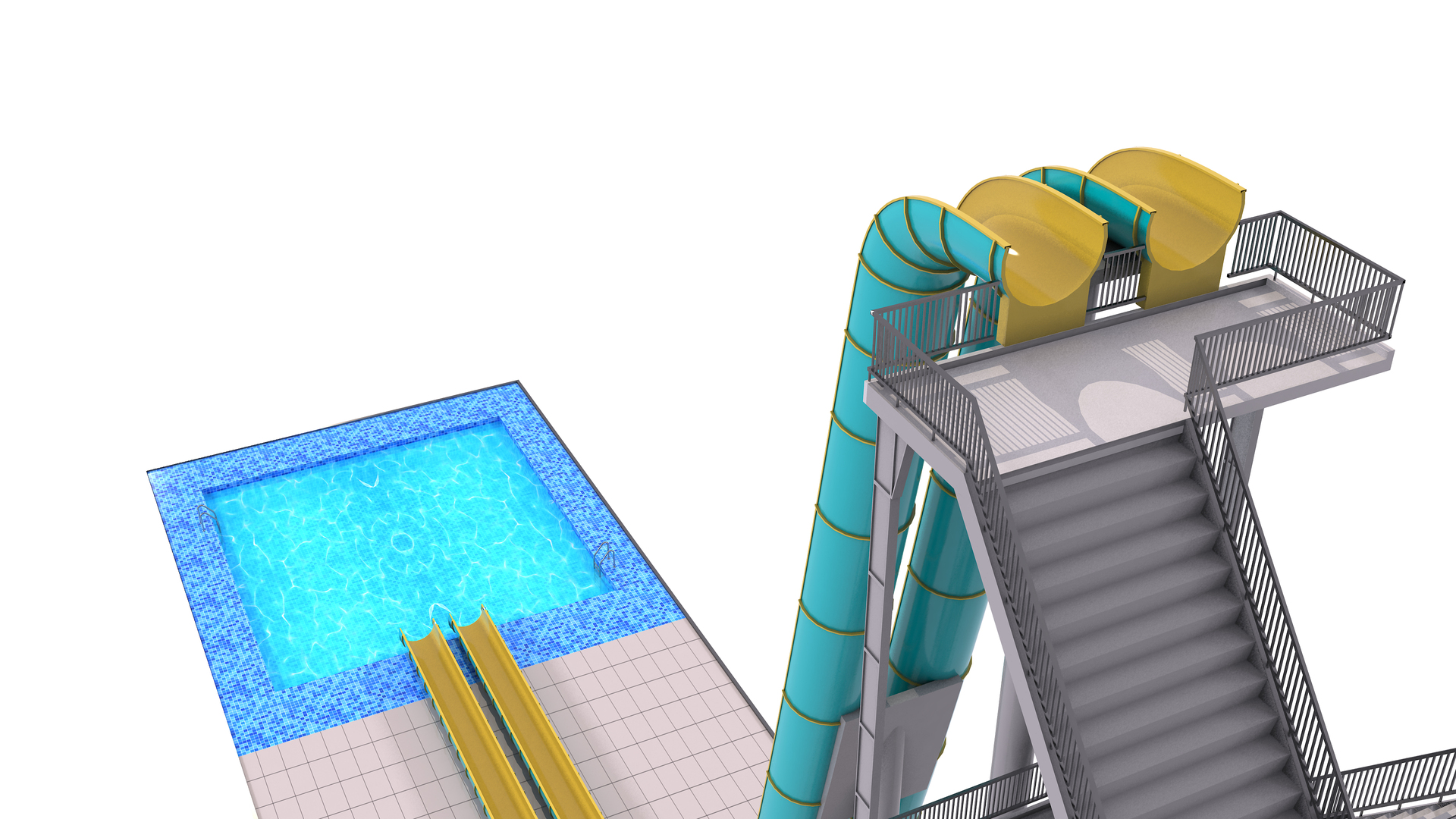Water slide 3D model - TurboSquid 1663045