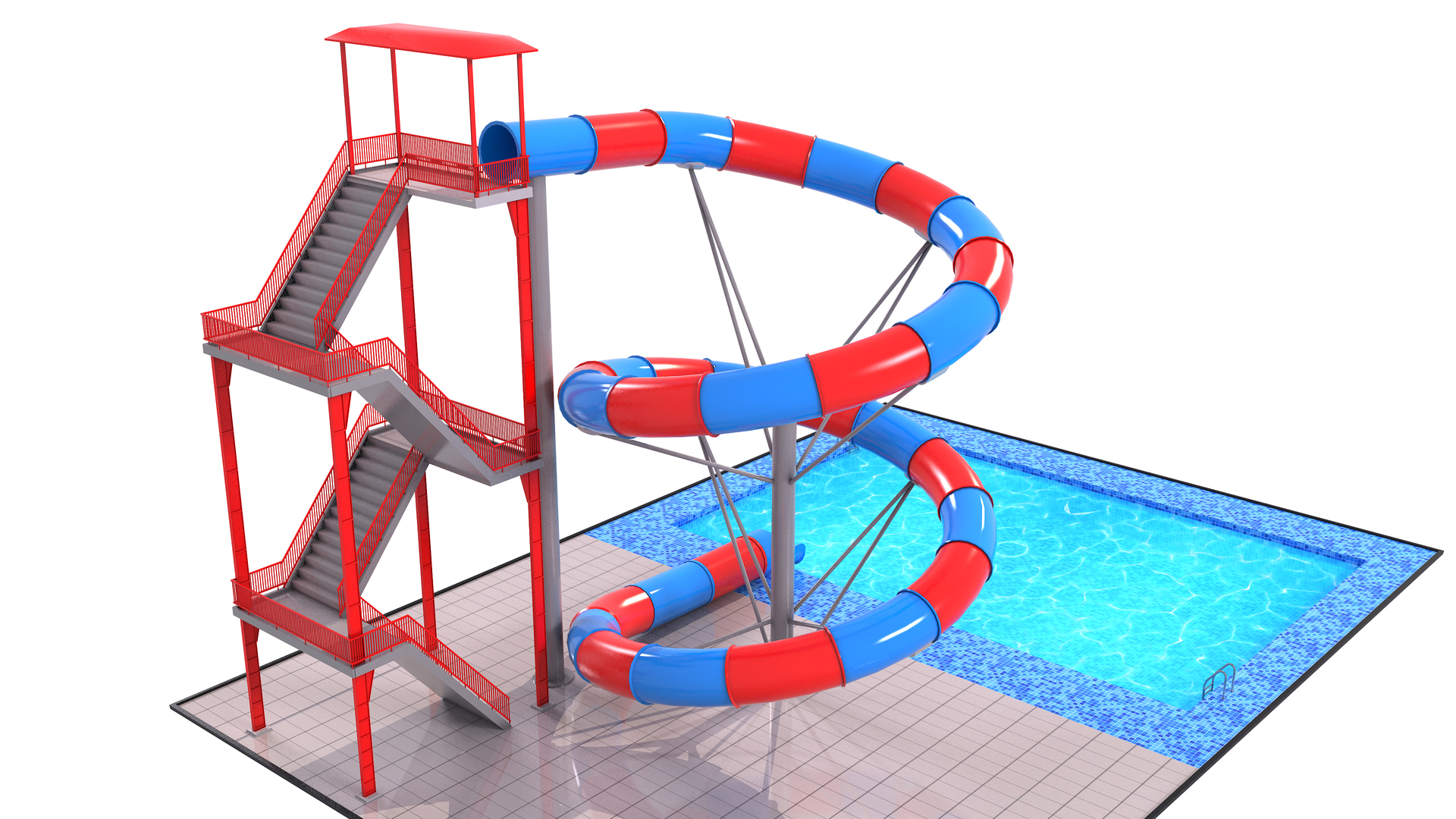 Water slide 3D model - TurboSquid 1663045