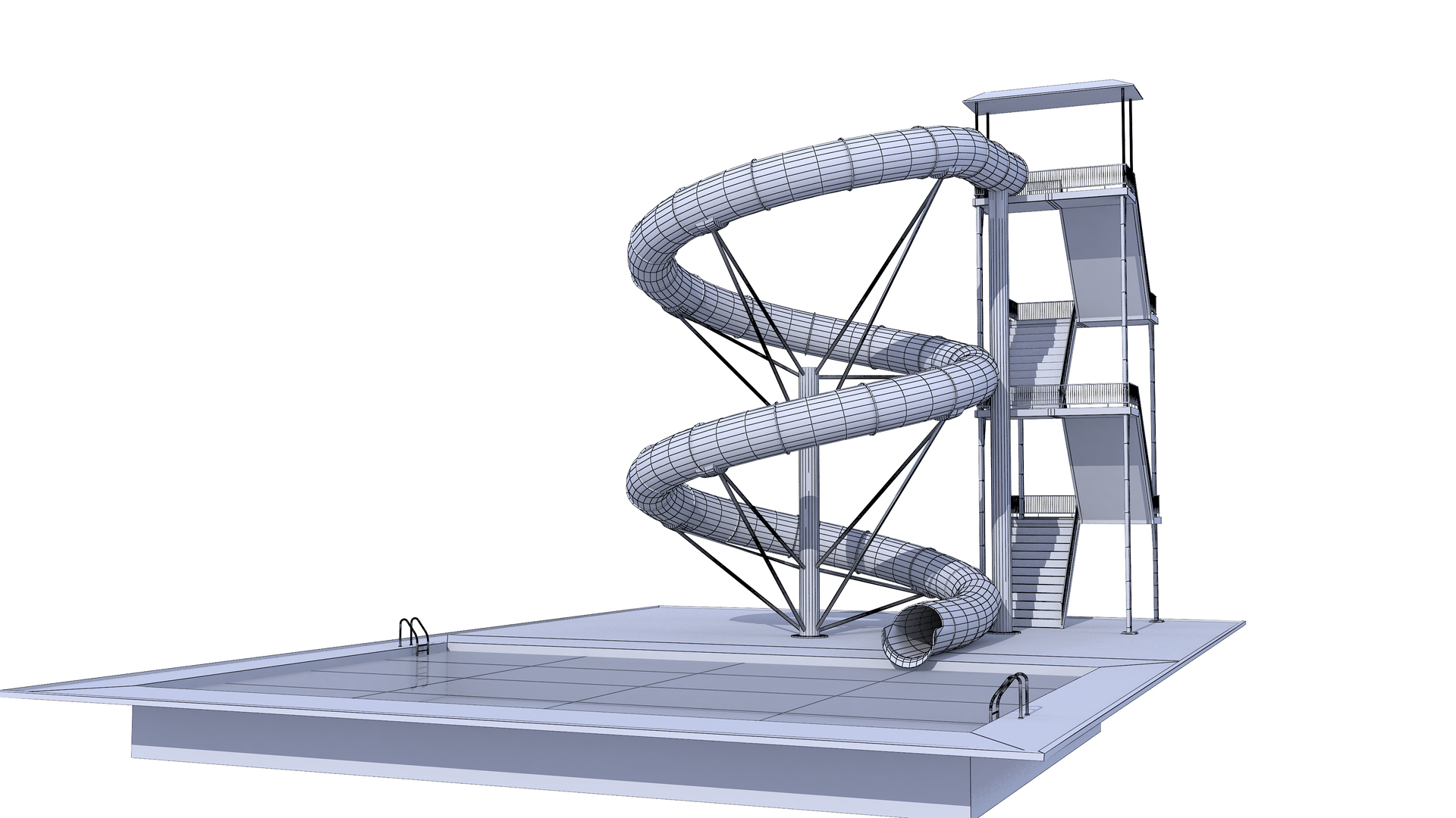 Water slide 3D model - TurboSquid 1663045