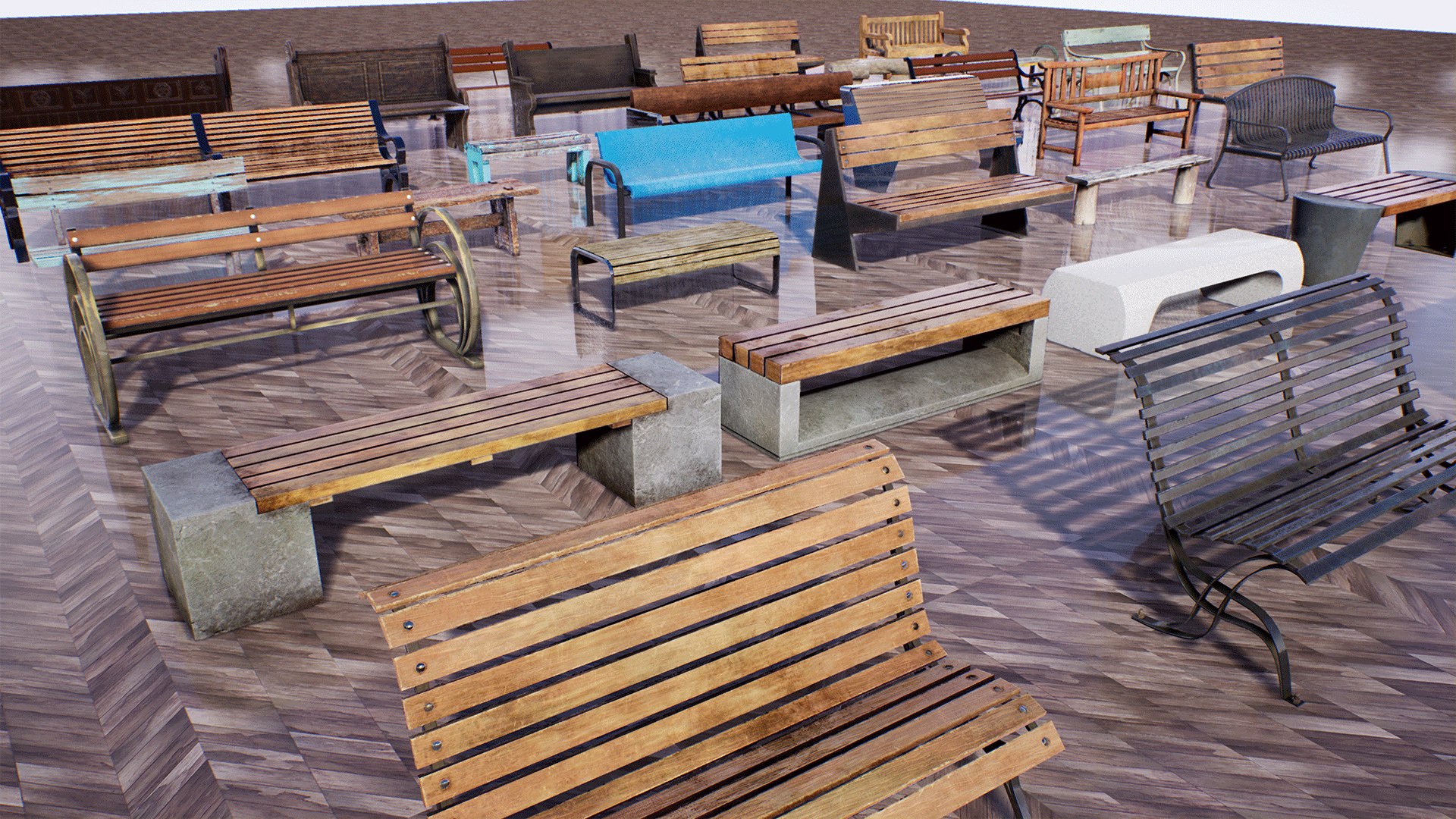 Ultimate Benches Package 30 Assets 3D - TurboSquid 1984298