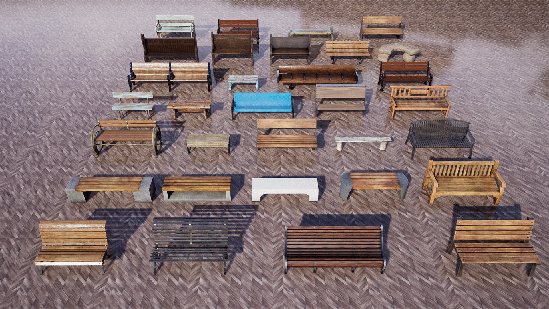 Ultimate Benches Package 30 Assets 3D - TurboSquid 1984298