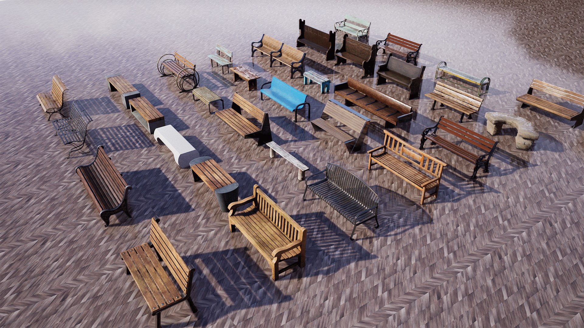 Ultimate Benches Package 30 Assets 3D - TurboSquid 1984298
