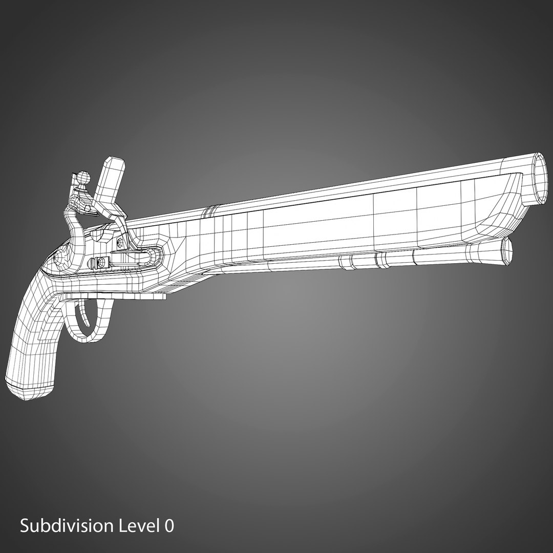 Old Musket 3d Model