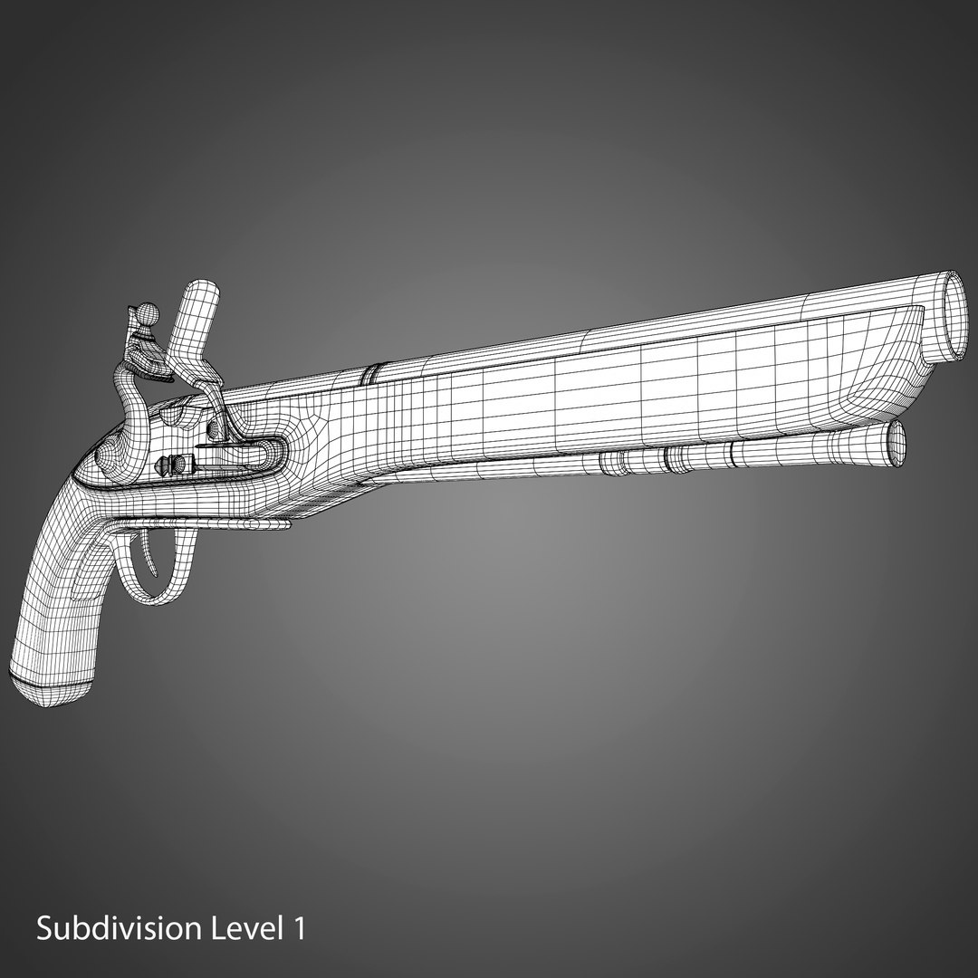 Old Musket 3d Model
