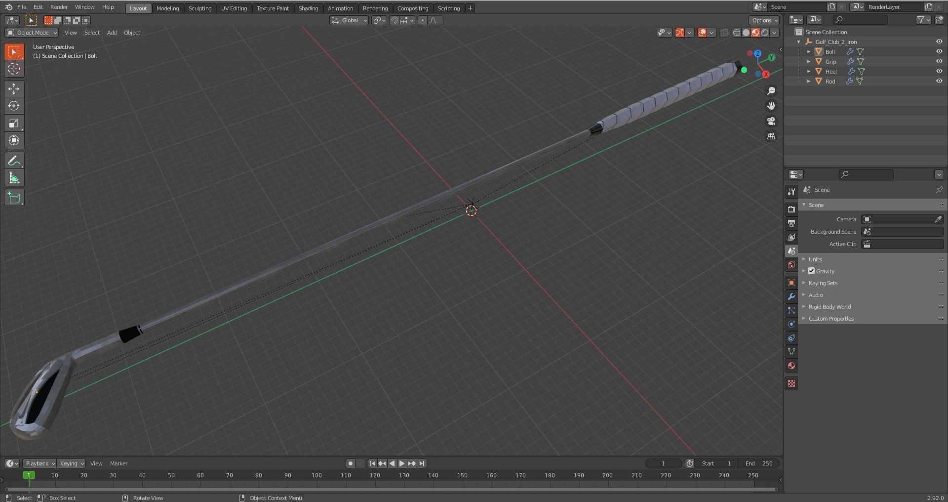 Golf Club 2 Iron 3D model - TurboSquid 2151709