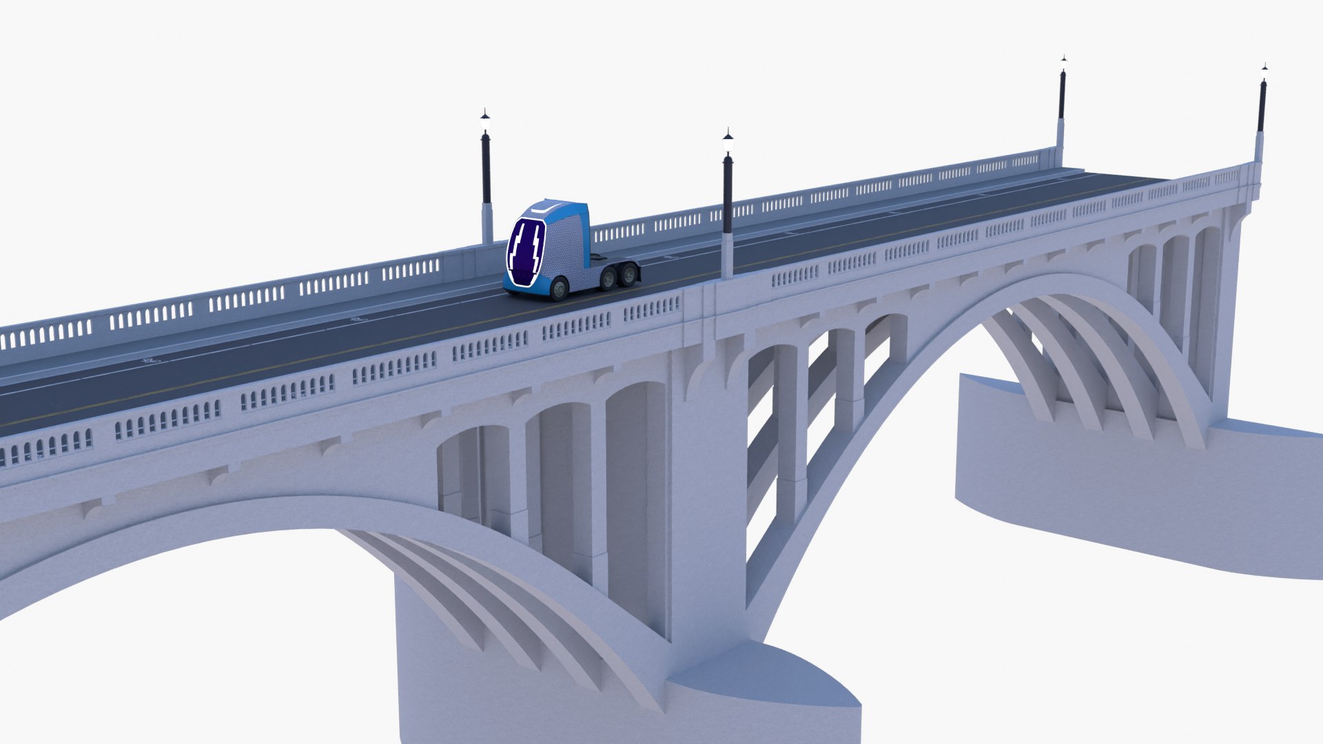 Bridge With Future Truck PBR II 3D Model - TurboSquid 2369360