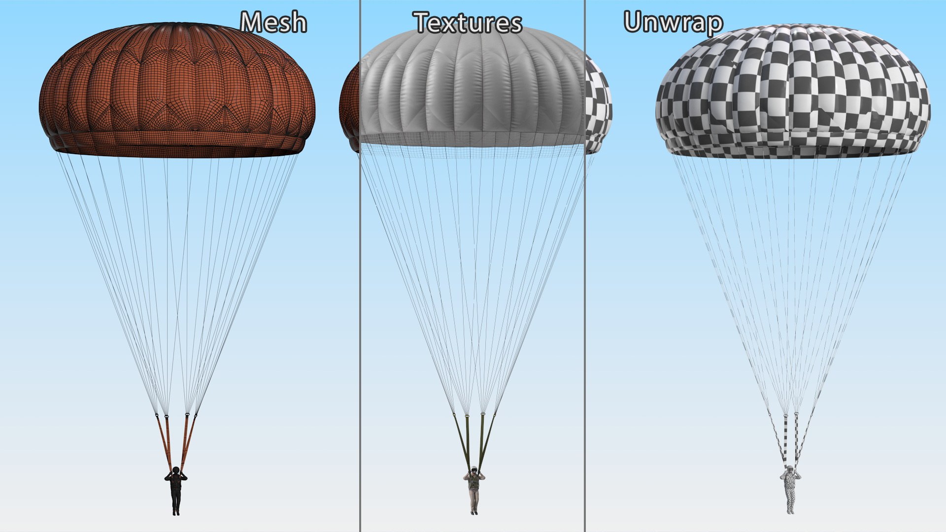 Military Pilot With Parachute 3D - TurboSquid 2222201