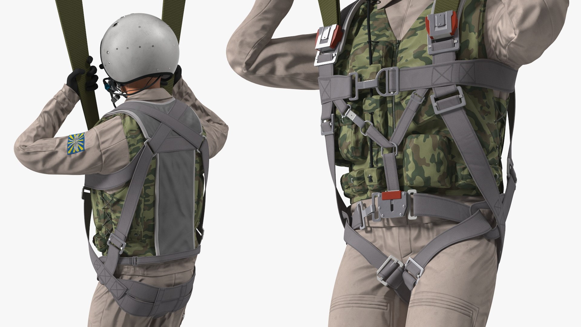 Military Pilot With Parachute 3D - TurboSquid 2222201