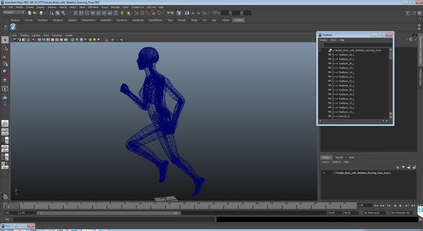 Female body skeleton running 3D - TurboSquid 1230780