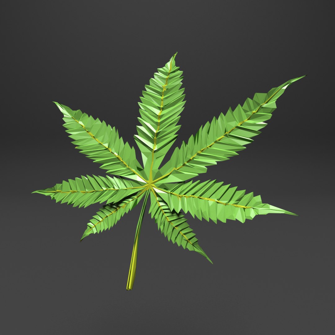3D marijuana leaf - TurboSquid 1556627