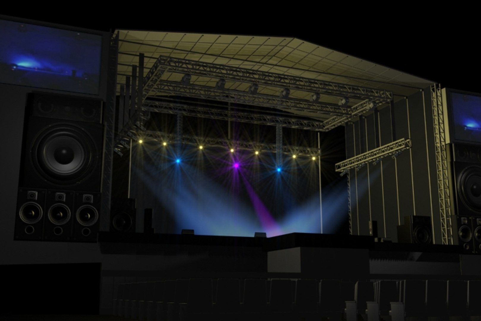 Stage Concert Scene 3d Model