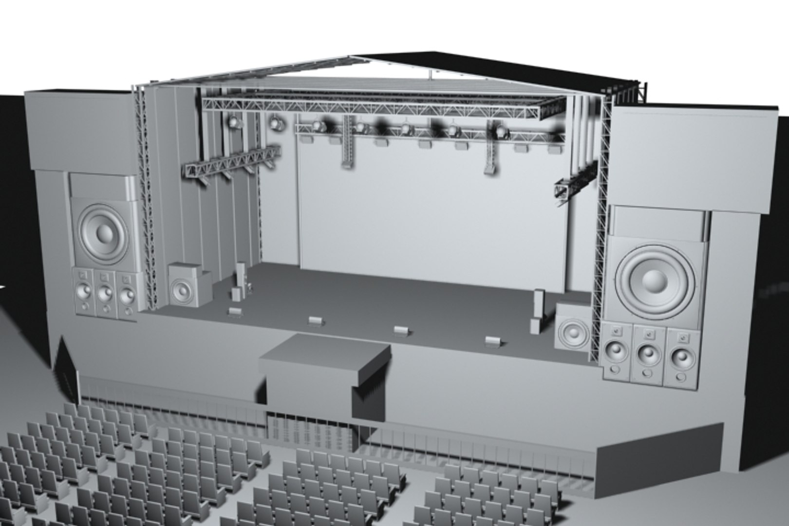 Stage Concert Scene 3d Model