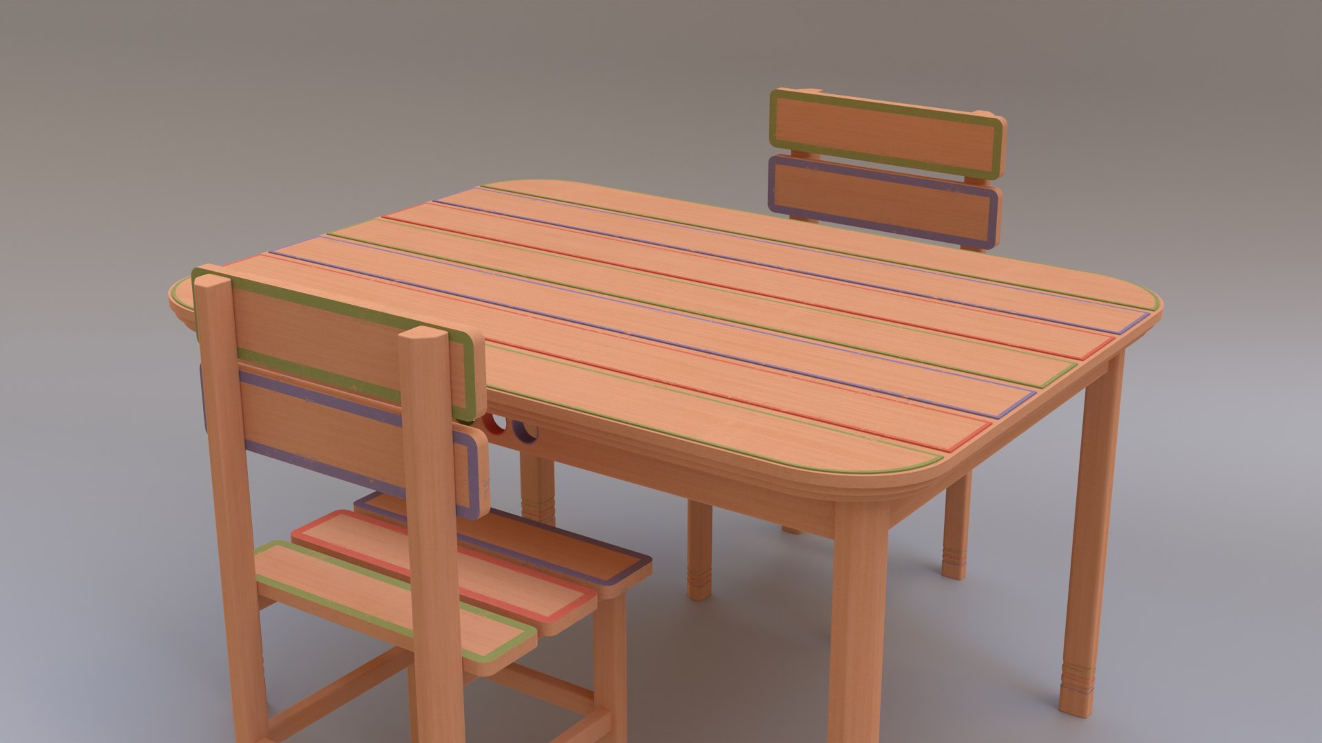 Chair And Table For Kids 3D Model - TurboSquid 1902872