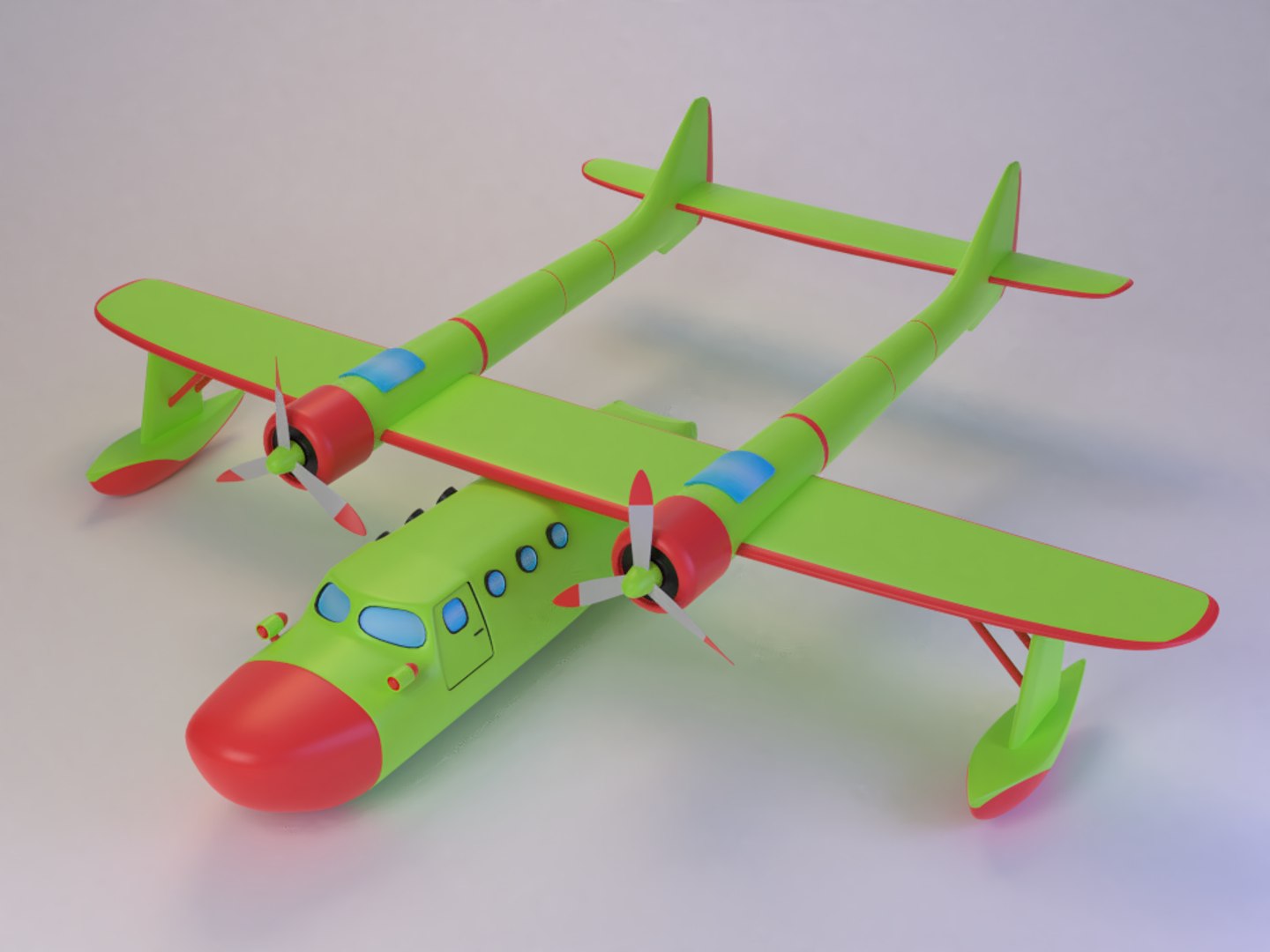 3D Water Plane Cartoon - TurboSquid 1589210